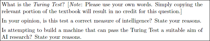 Solved What is the Turing Test? (Note: Please use your own | Chegg.com