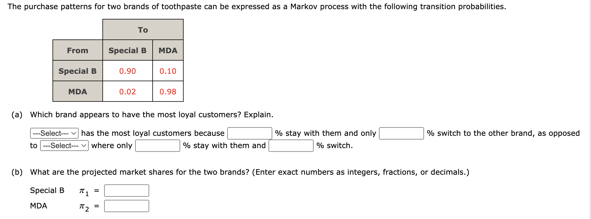 Solved The purchase patterns for two brands of toothpaste | Chegg.com