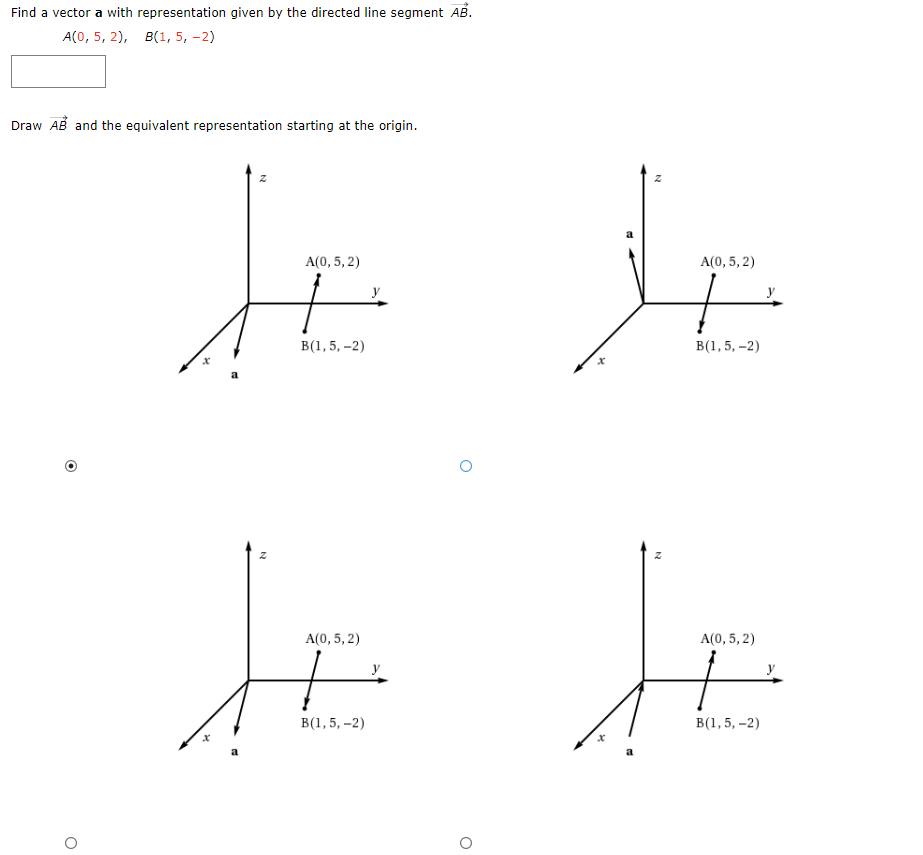 Solved Find a vector a with representation given by the | Chegg.com