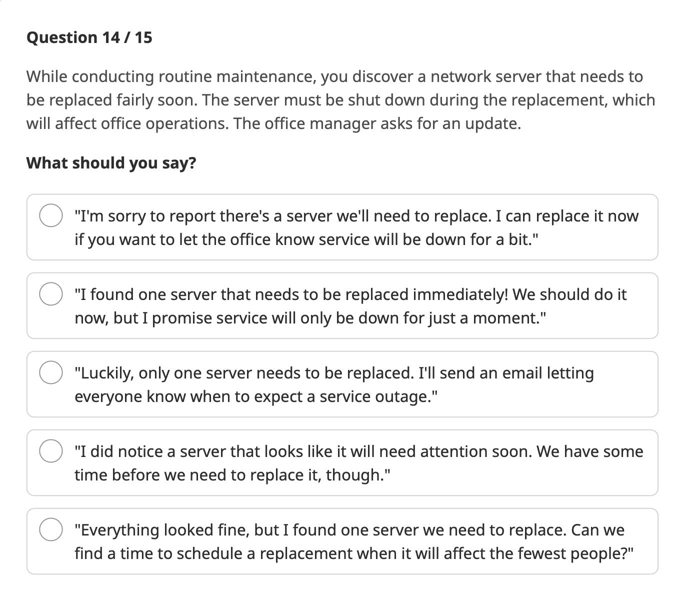 Solved Question 14 / 15While conducting routine maintenance, | Chegg.com