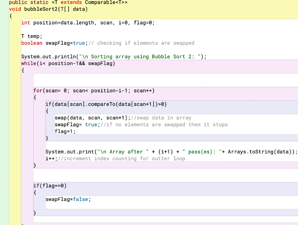 Solved Java- my arrays aren't being properly sorted on each | Chegg.com