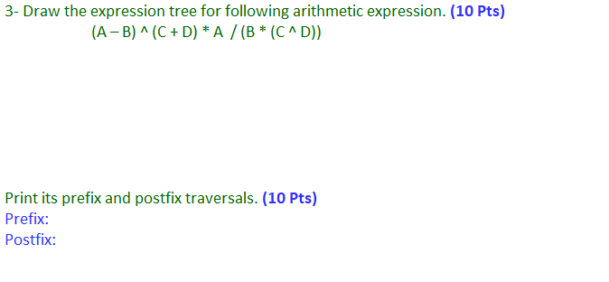 Solved Draw the expression tree for following arithmetic | Chegg.com