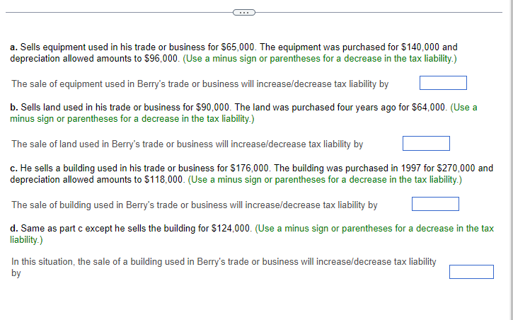 Berry is single and is in the 32% marginal income tax | Chegg.com