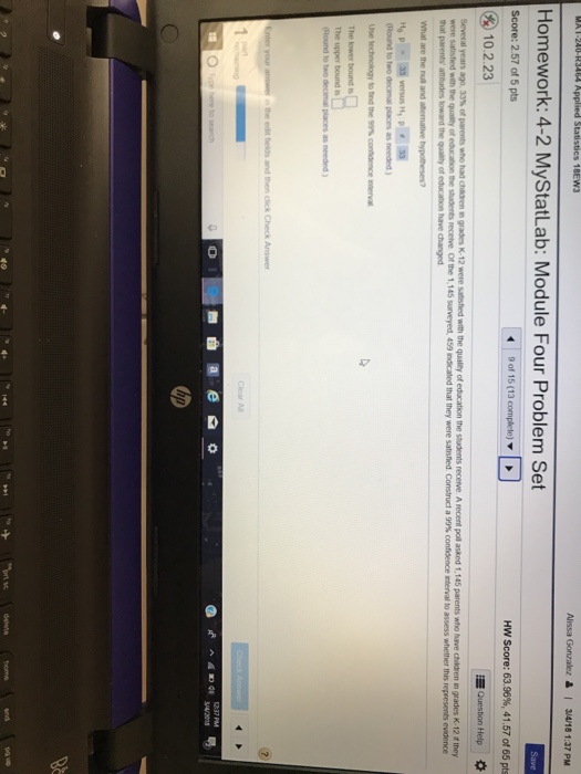 Solved Homework: 4-2 MyStatLab: Module Four Problem Set | Chegg.com