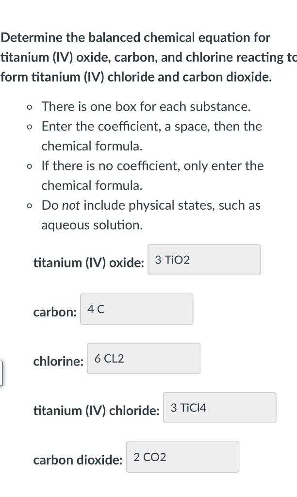 Solved etermine the balanced chemical equation for anium | Chegg.com
