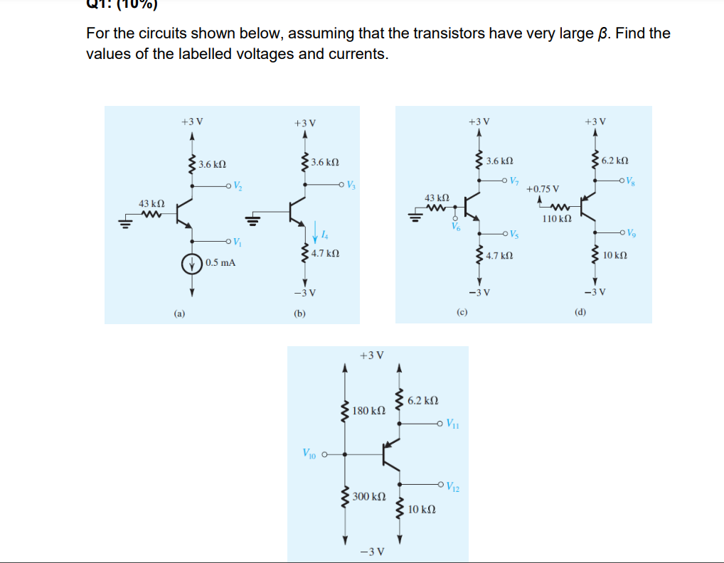 Solved For the circuits shown below, assuming that the | Chegg.com
