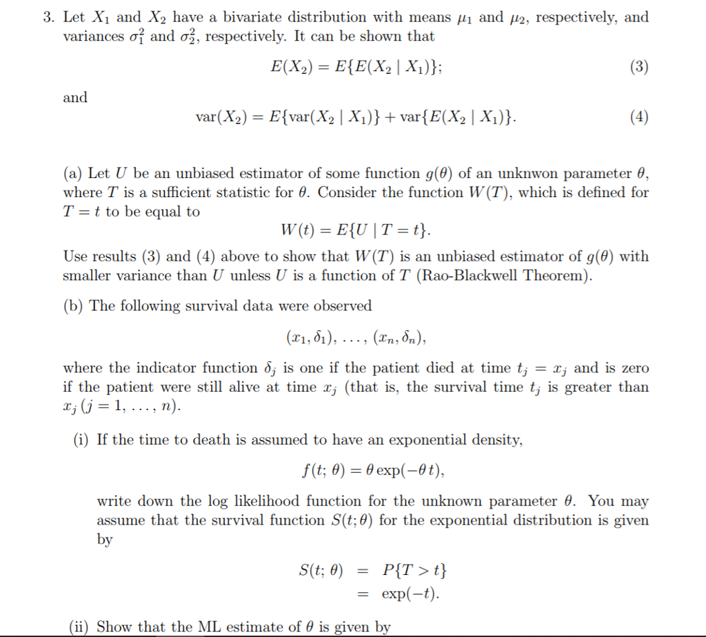 Solved 3. Let X1 and X2 have a bivariate distribution with | Chegg.com