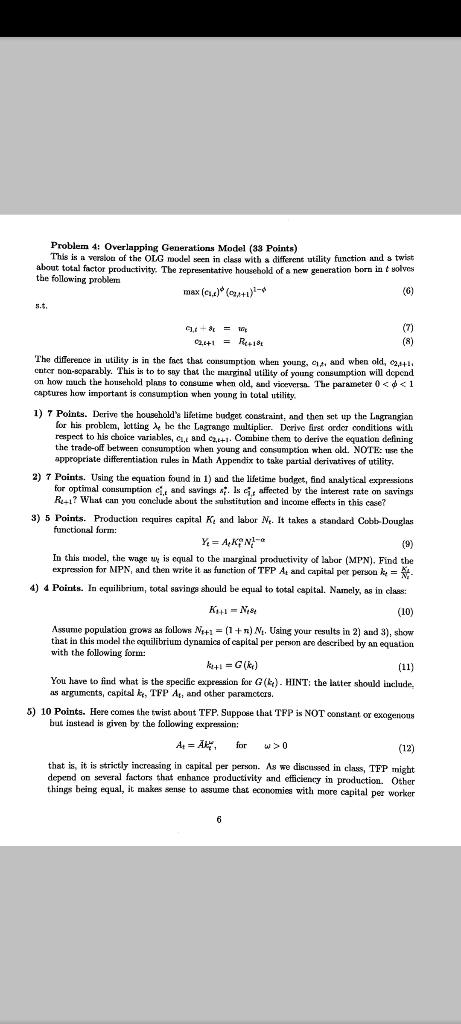 Solved Problem 4 Overlapping Generations Model 33 Points