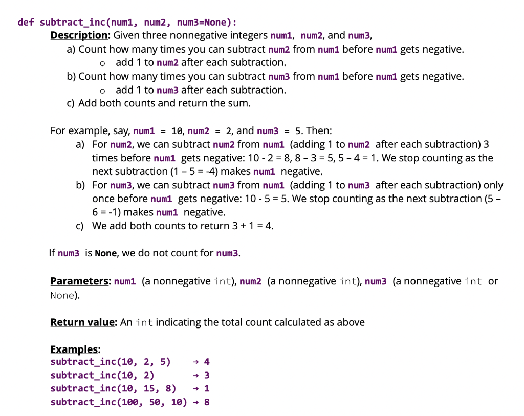 Solved Guidelines and Restrictions Any function that | Chegg.com