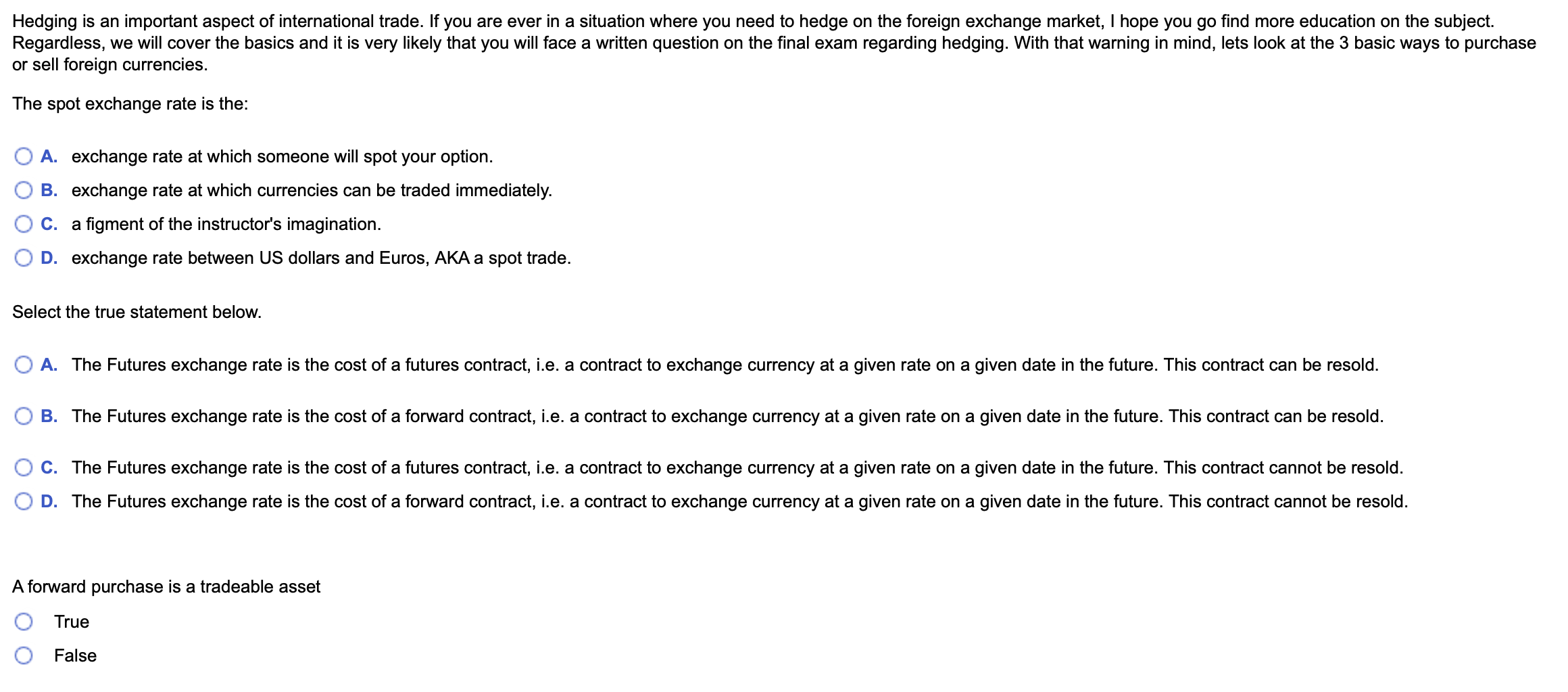 Solved Hedging is an important aspect of international | Chegg.com