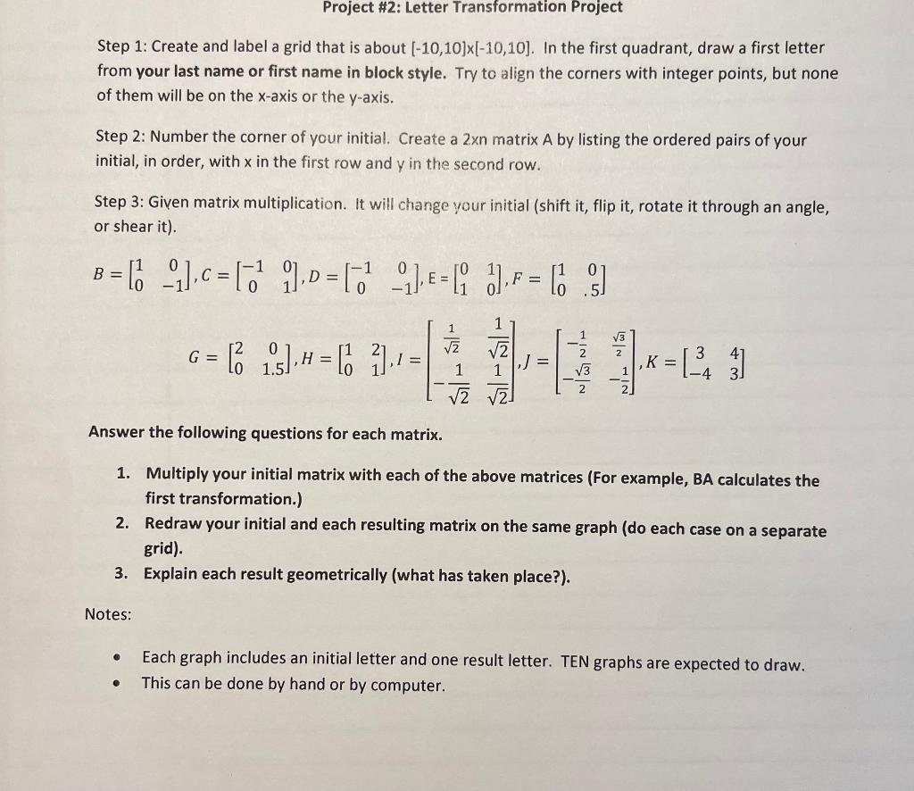 Solved Project #2: Letter Transformation Project Step 1: | Chegg.com