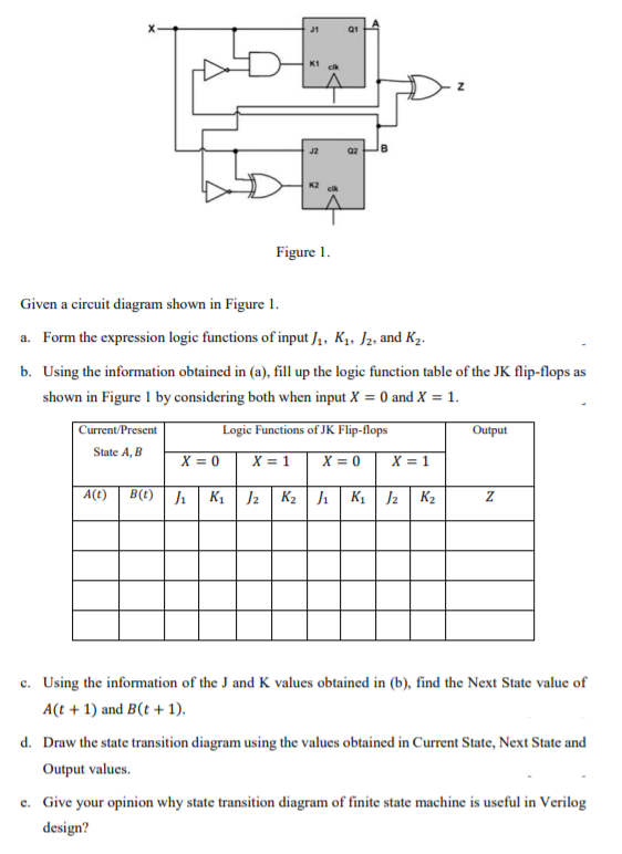 Solved J1 Q1 Figure 1. Given a circuit diagram shown in | Chegg.com