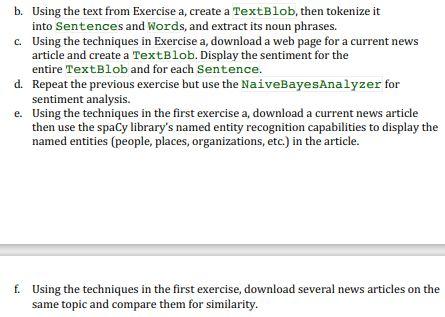 Solved a. Web pages are excellent sources of text to use in | Chegg.com