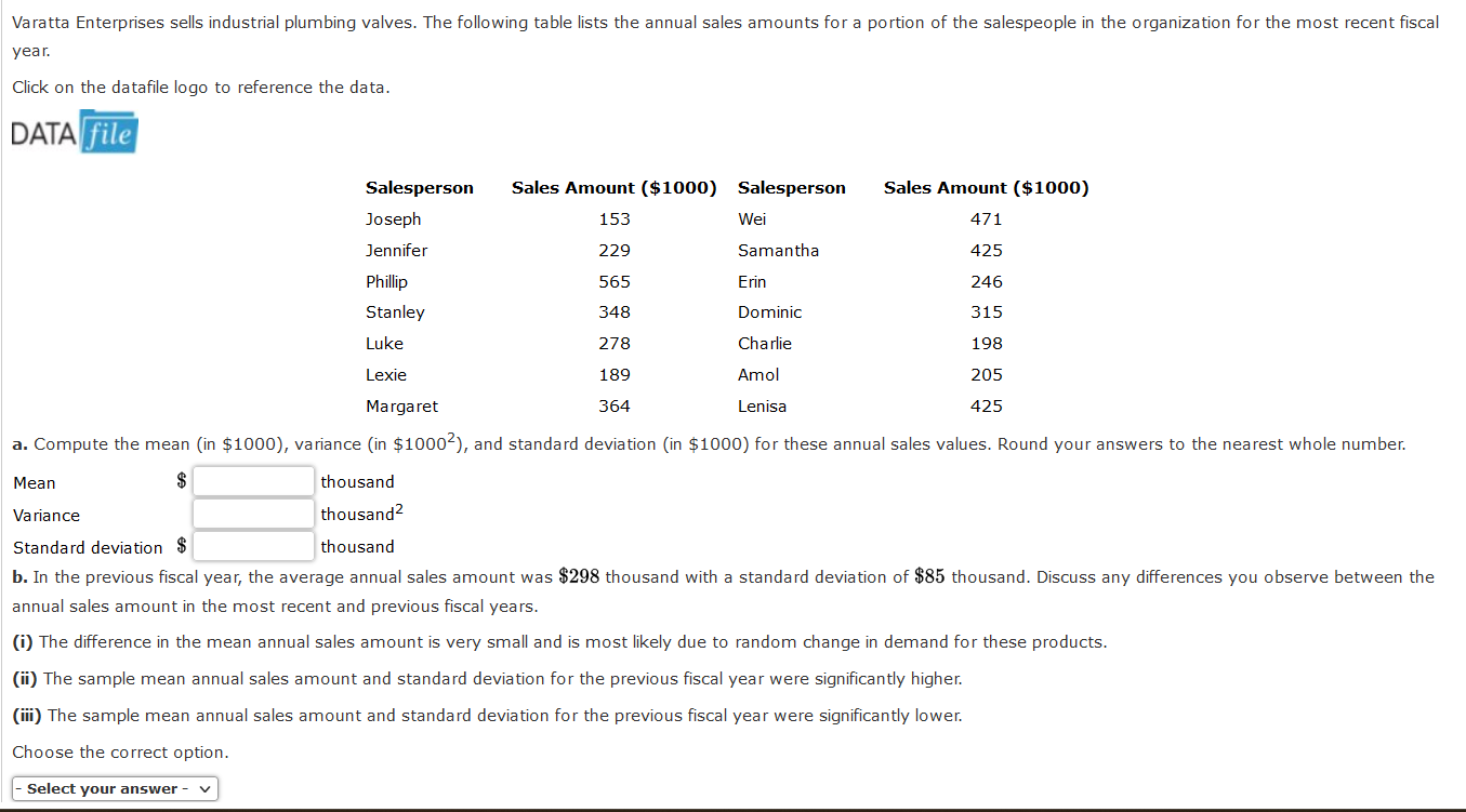 Solved year. Click on the datafile logo to reference the | Chegg.com