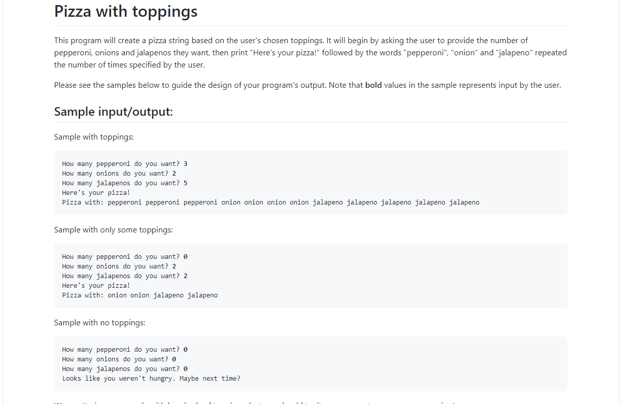 Solved Pizza with toppings This program will create a pizza | Chegg.com