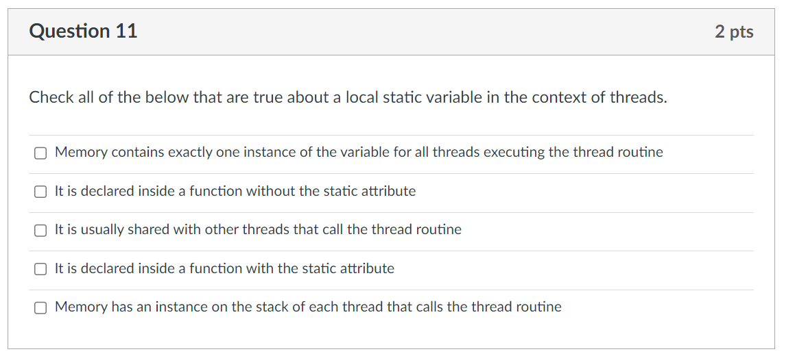 Solved Check all of the below that are true about a local | Chegg.com
