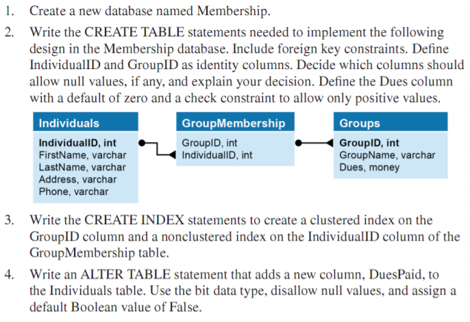 Solved Microsoft SQL Server Management Studio Create a new | Chegg.com