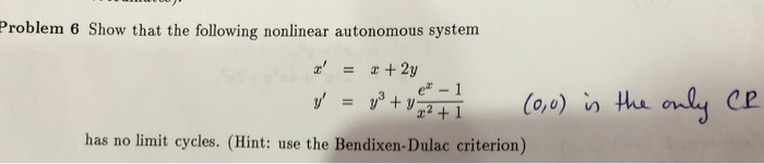 Solved roblem 6 Show that the following nonlinear autonomous | Chegg.com