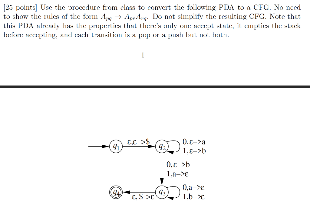 Solved [25 points] Use the procedure from class to convert | Chegg.com