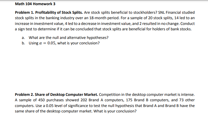 Solved Math 104 Homework 3Problem 1. Profitability of | Chegg.com Solved Math 104 Homework 3Problem 1. Profitability of | Chegg.com