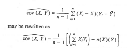 Solved cov(X,Y)=n−11∑i=1n(Xi−Xˉ)(Yi−Yˉ) may be rewritten as | Chegg.com
