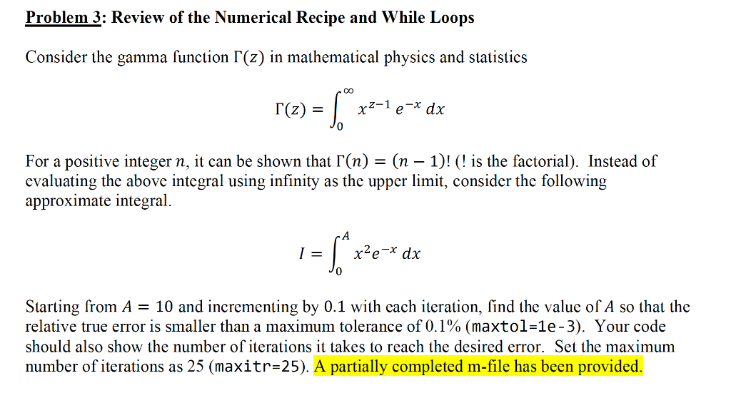Solved function [I,A,N,er] = | Chegg.com