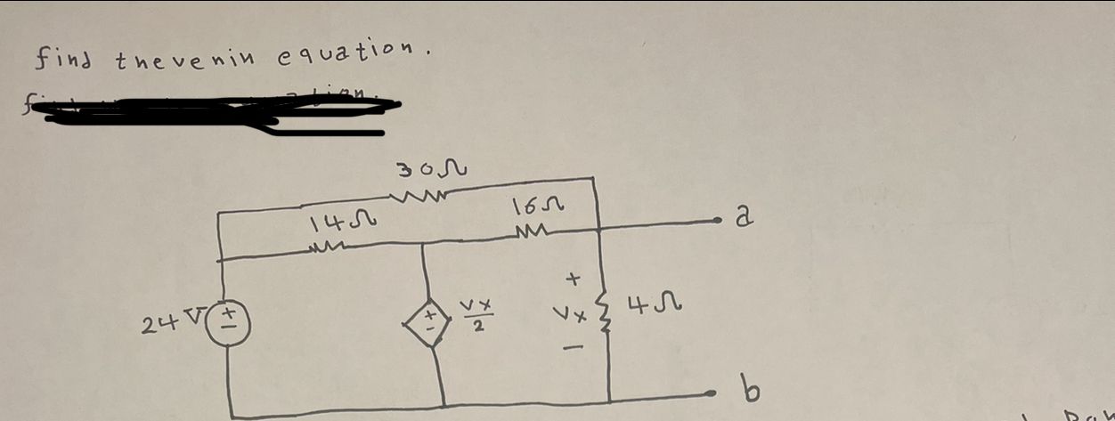 Solved find thevenin equation. | Chegg.com