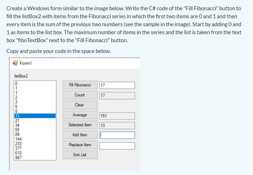 Solved Create a Windows form similar to the image below. | Chegg.com