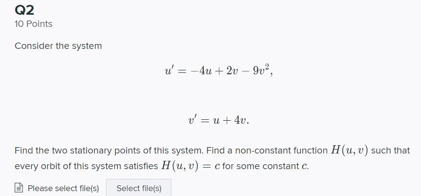 Solved Q2 10 Points Consider the system | Chegg.com