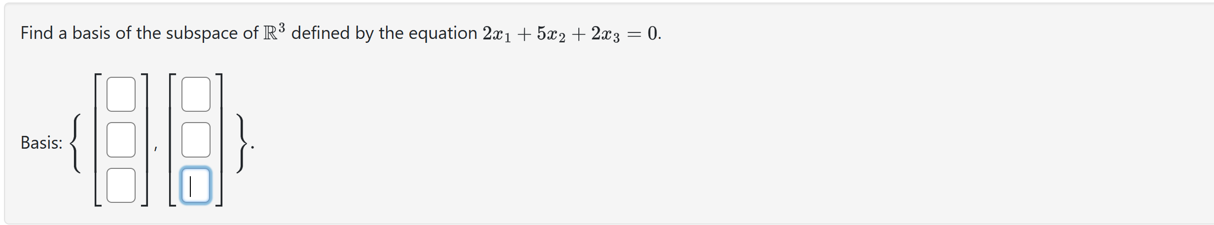 Solved Find a basis of the subspace of R3 defined by the | Chegg.com