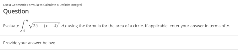 Solved Use a Geometric Formula to Calculate a Definite | Chegg.com