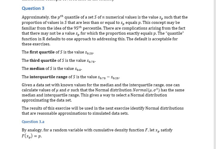 Approximately, the pth quantile of a set S of n | Chegg.com