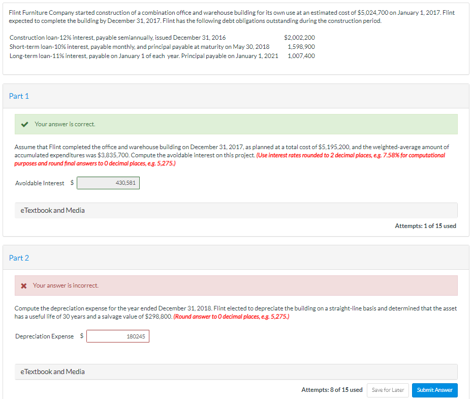 Solved Flint Furniture Company started construction of a | Chegg.com