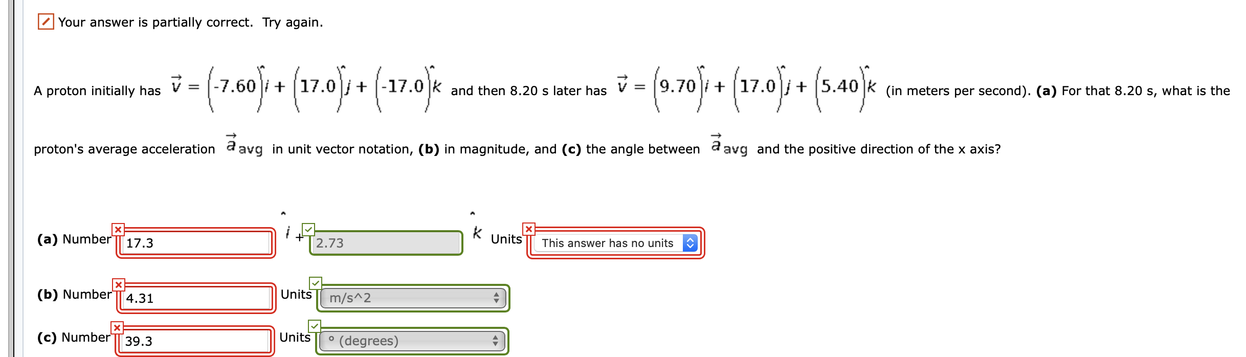 Solved Your Answer Is Partially Correct Try Again A Proton