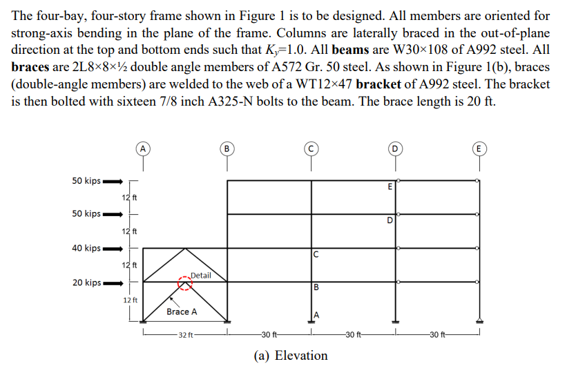 Solved Problem 1: Assume columns in grid line D are W12x58 | Chegg.com