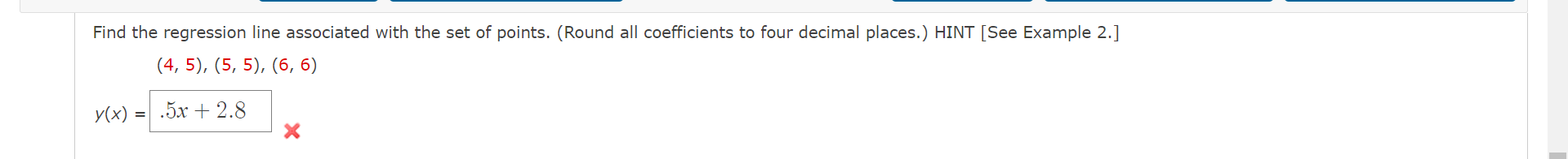 Solved Find the regression line associated with the set of | Chegg.com