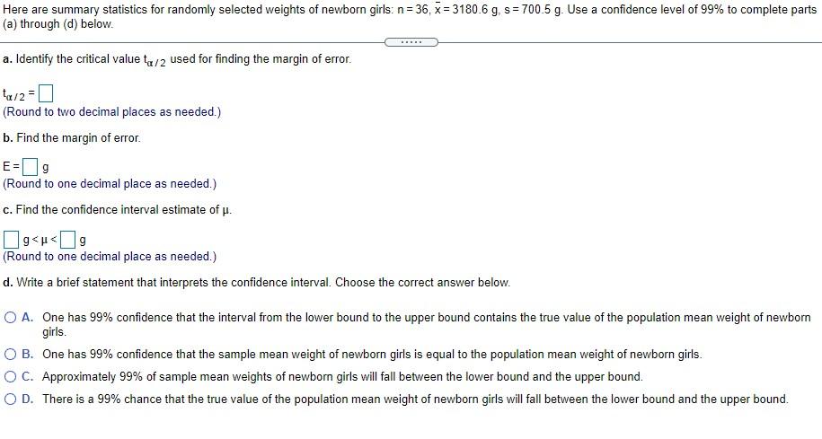 Solved Here are summary statistics for randomly selected | Chegg.com