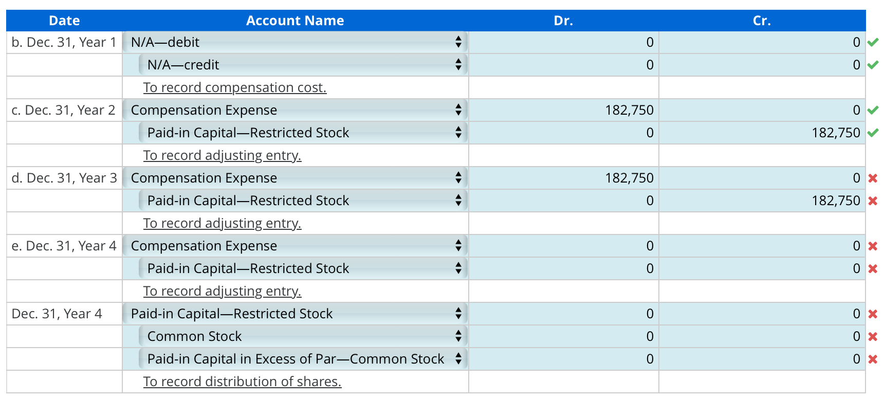 Solved Recording Entries for Restricted Stock Unit Plan with | Chegg.com