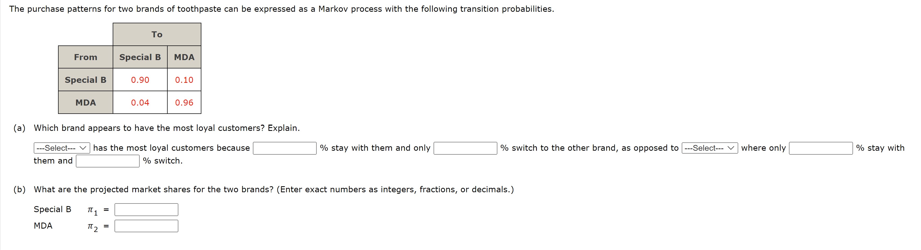 Solved The purchase patterns for two brands of toothpaste | Chegg.com