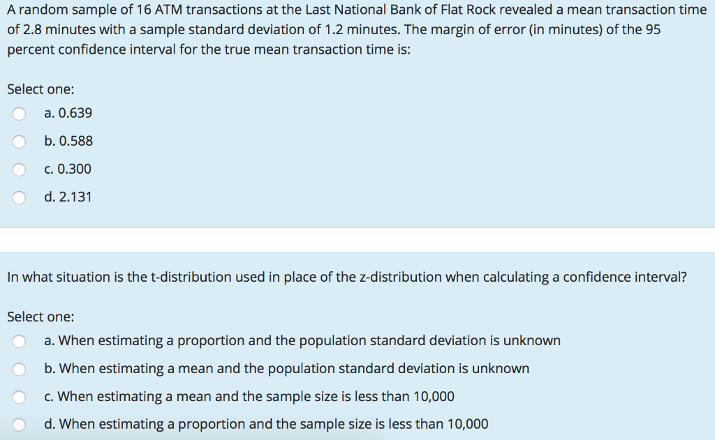 Solved A random sample of 16 ATM transactions at the Last | Chegg.com