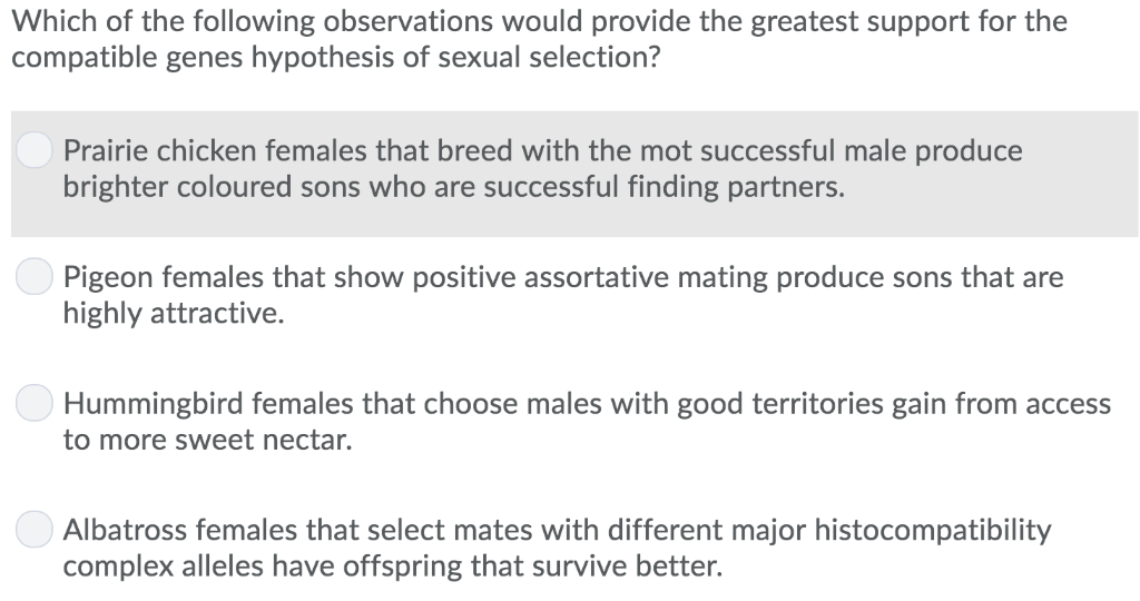 Solved Angus Bateman published an influential paper in | Chegg.com