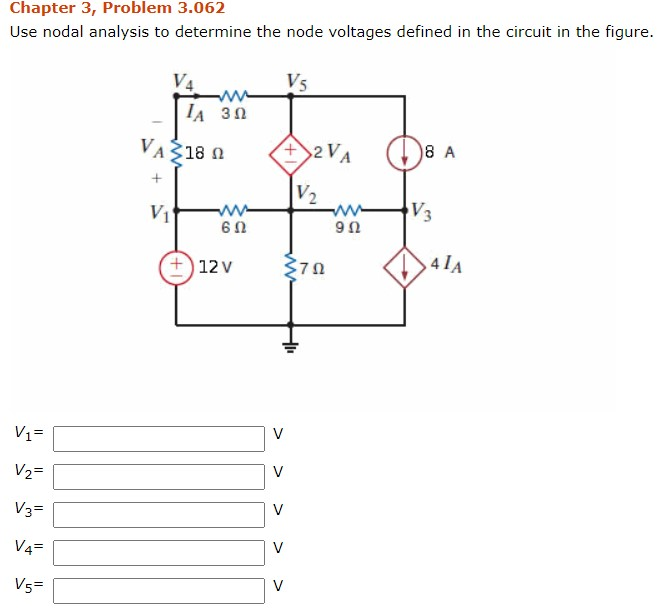 Solved Chapter 3, Problem 3.062 Use nodal analysis to | Chegg.com