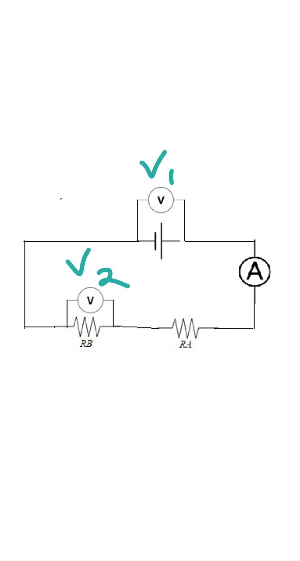 Solved Given V1 = 1.245 V, Ra = 171 ohms, Rb = 73 ohms, and | Chegg.com