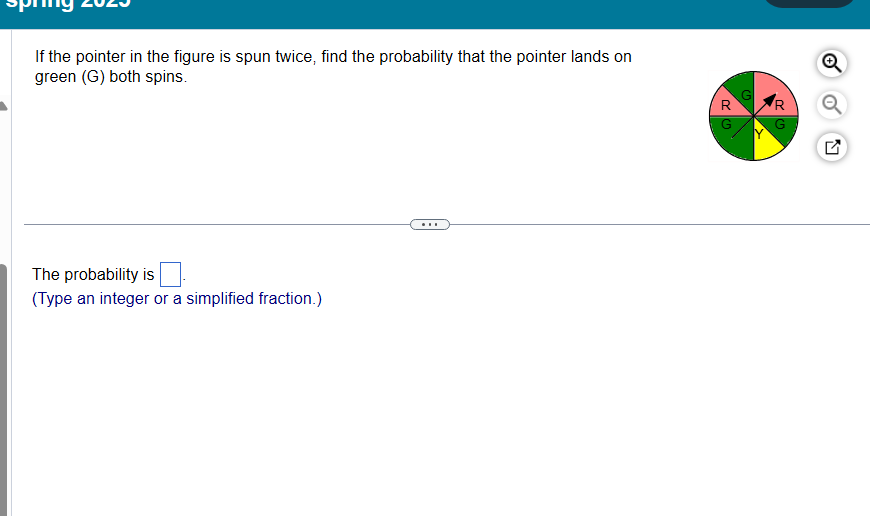 Solved If the pointer in the figure is spun twice, find the | Chegg.com