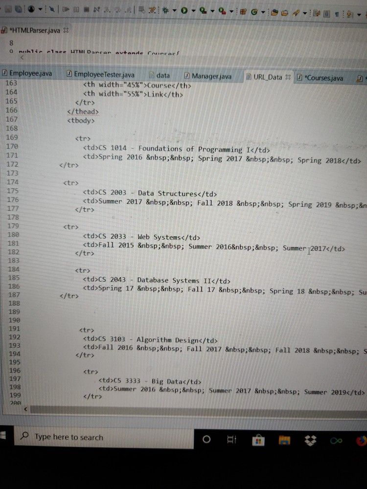 HTML Parser Lab Create a program that will meet the | Chegg.com
