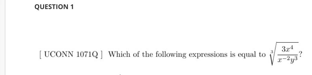 Solved QUESTION 1[ ﻿UCONN 1071Q] ﻿Which of the following | Chegg.com