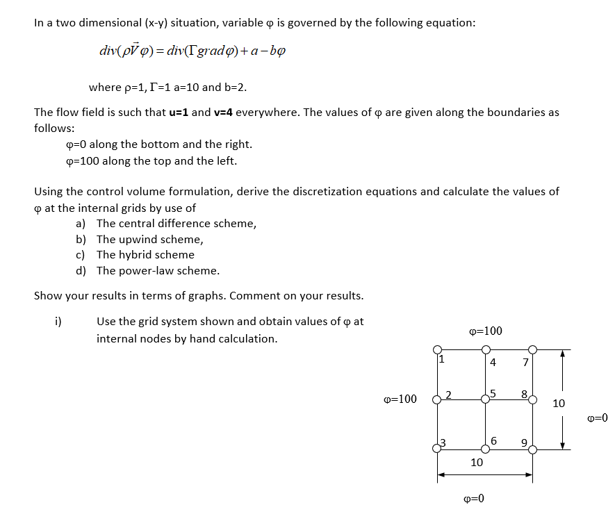 Solved In a two dimensional (x-y) situation, variable o is | Chegg.com