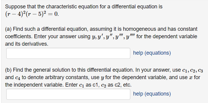 Solved Suppose that the characteristic equation for a | Chegg.com