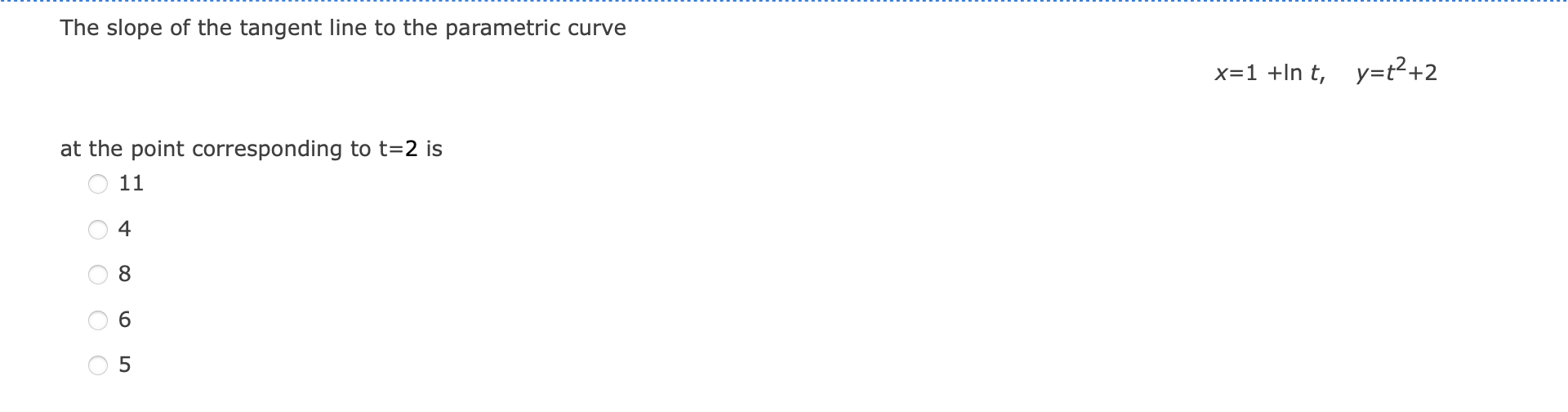 Solved The slope of the tangent line to the parametric | Chegg.com