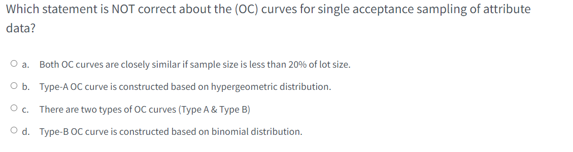 Solved Which statement is NOT correct about the (OC) curves | Chegg.com